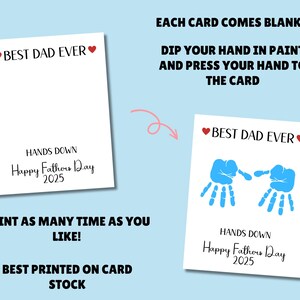 Father's Day Printable, Best Dad Ever Handprint Art, Fathers Day Gift ...