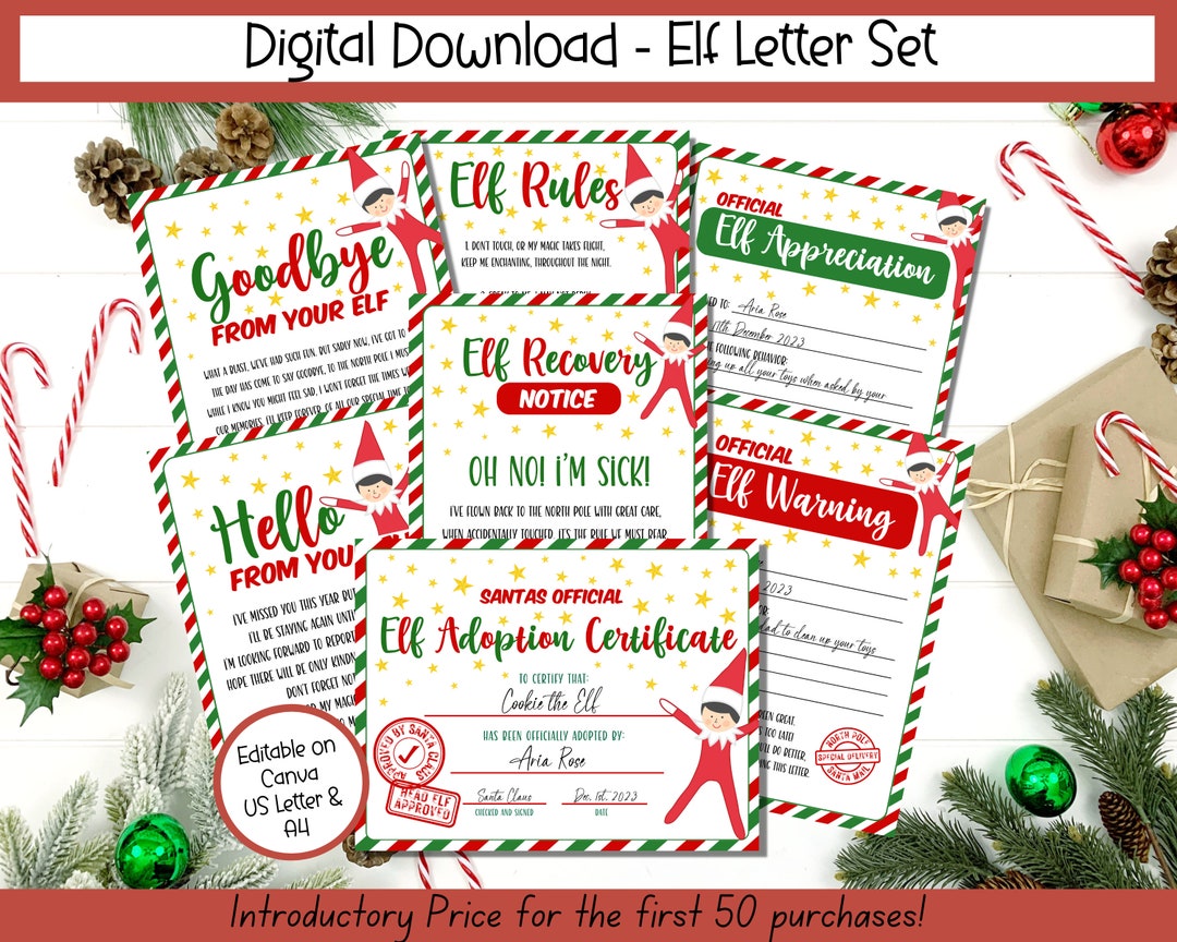 EDITABLE Elf Letter Elf Welcome Letter Elf Goodbye Letter - Etsy México
