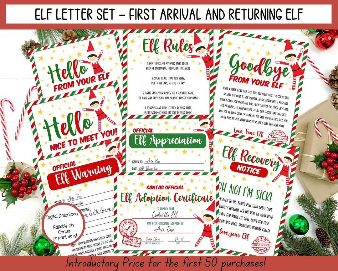 EDITABLE Elf Letter, Elf Welcome Letter, Elf Goodbye Letter, Elf Rules ...