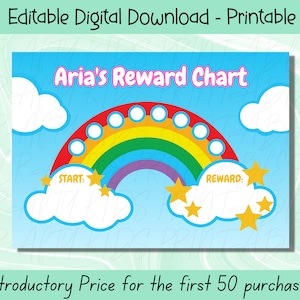 Kids Reward Chart, Rainbow Reward Chart, Star Chart, Responsibility ...