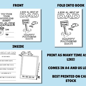Father's Day Printable, All About My Dad Book, Fathers Day Gift, Father ...
