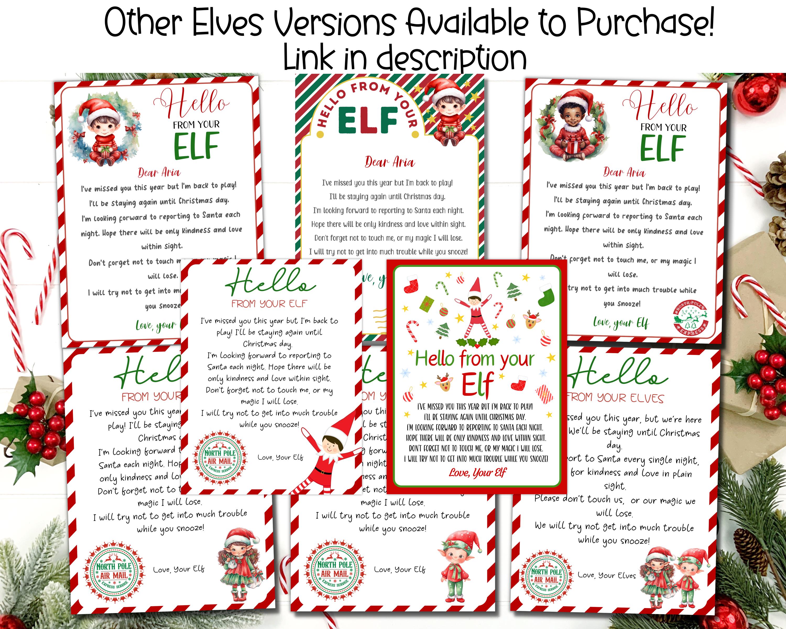 EDITABLE Elf Letter Set, Elf Welcome Letter, Elf Goodbye Letter, Elf ...