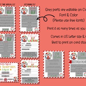 EDITABLE Elf Letter Set, Elf Welcome Letter, Elf Goodbye Letter, Elf ...