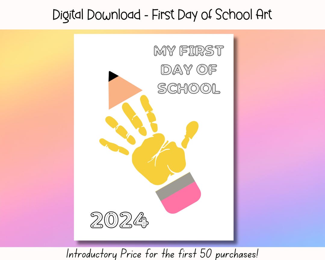 First Day of School Handprint Craft, Back to School Handprint Art ...
