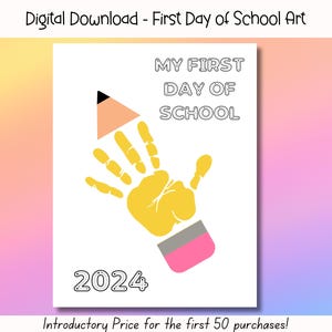 First Day of School Handprint Craft, Back to School Handprint Art ...
