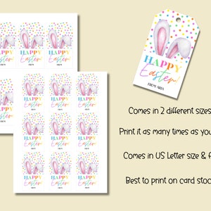 Rainbow Easter Gift Tags, Easter Printable, Kids Easter Basket ...