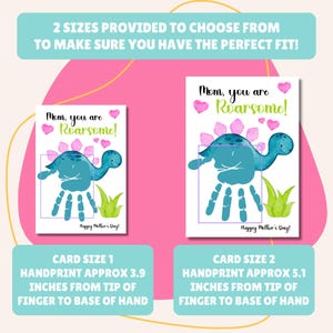 Mother's Day Printable, Dinosaur Handprint Art Bundle, Mothers Day Gift ...