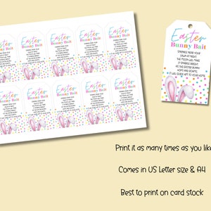 EDITABLE Easter Bunny Bundle, Colorful Easter Bait Tag, Easter Bunny ...
