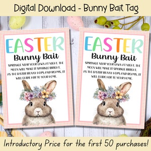 Easter Bunny Bait Tag, Easter Gift Tags, Easter Printables, Easter ...