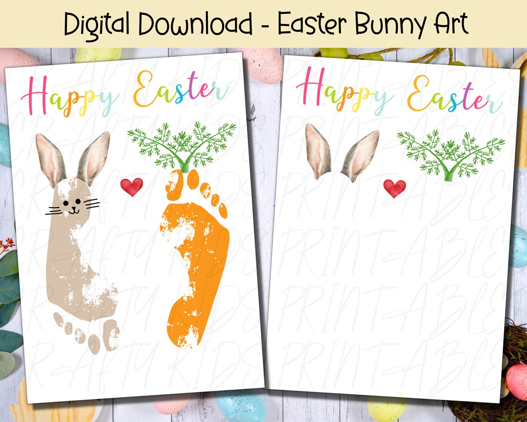 Easter Bunny Craft, Footprint Art, Babys First Easter, Easter Footprint ...