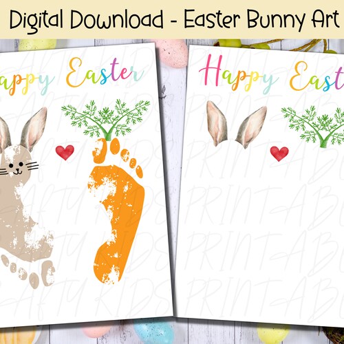 Easter Thumbprint Craft Handprint Art Toddler Craft - Etsy