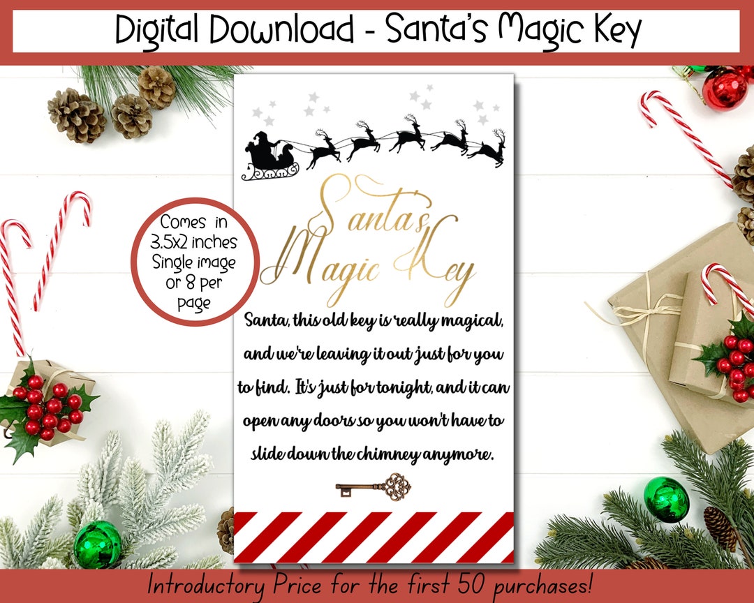 Santas Magic Key Tag, Santas Magical Key, Christmas Eve Box Filler ...