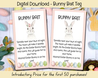 Easter Bunny Bait Tag, Easter Gift Tags, Easter Printables, Easter ...