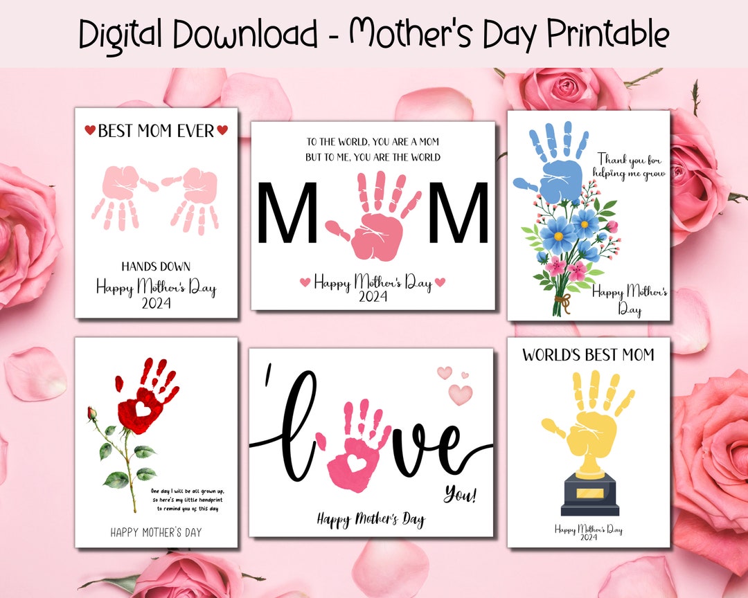 Paquete imprimible del Día de la Madre, Arte de huellas de manos del ...