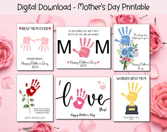Mother's Day Printable, Mother's Day Handprint Art Mothers Day Gift ...