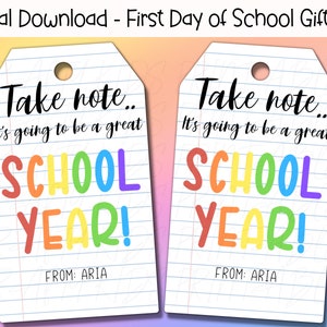 EDITABLE First Day of School Gift Tag Back to School Gift - Etsy