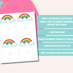 EDITABLE Rainbow Candy Valentine Cards, Classroom Valentines Day Cards ...
