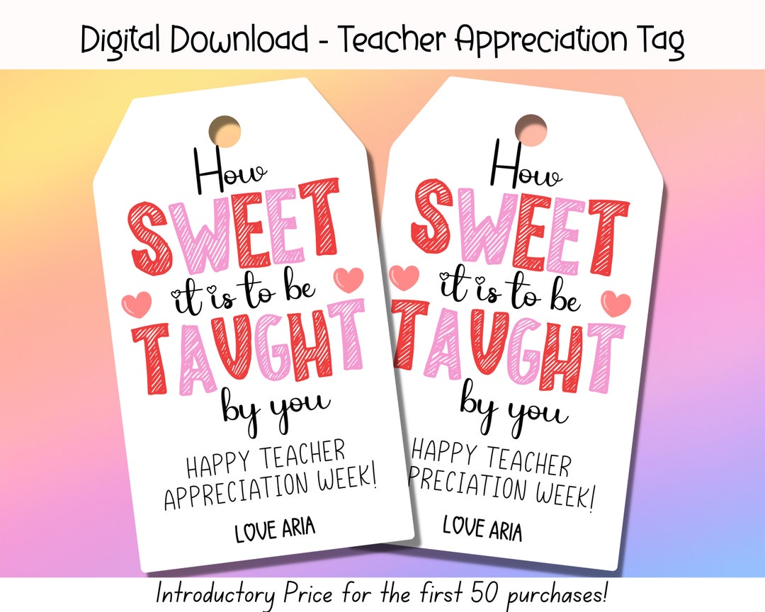 EDITABLE Teacher Appreciation Gift Tag, Staff Appreciation Tag, Teacher ...