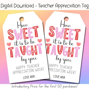 EDITABLE Teacher Appreciation Gift Tag, Staff Appreciation Tag, Teacher ...
