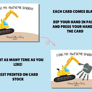 Father's Day Printable, Digger Construction Handprint Art, Fathers Day ...