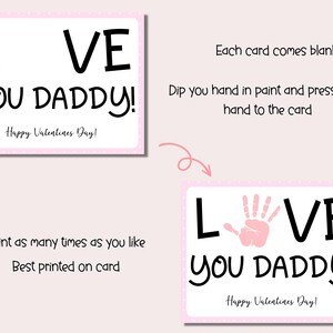 Printable Valentines Craft to Dad, Daddy Valentine's Cards, Kids ...