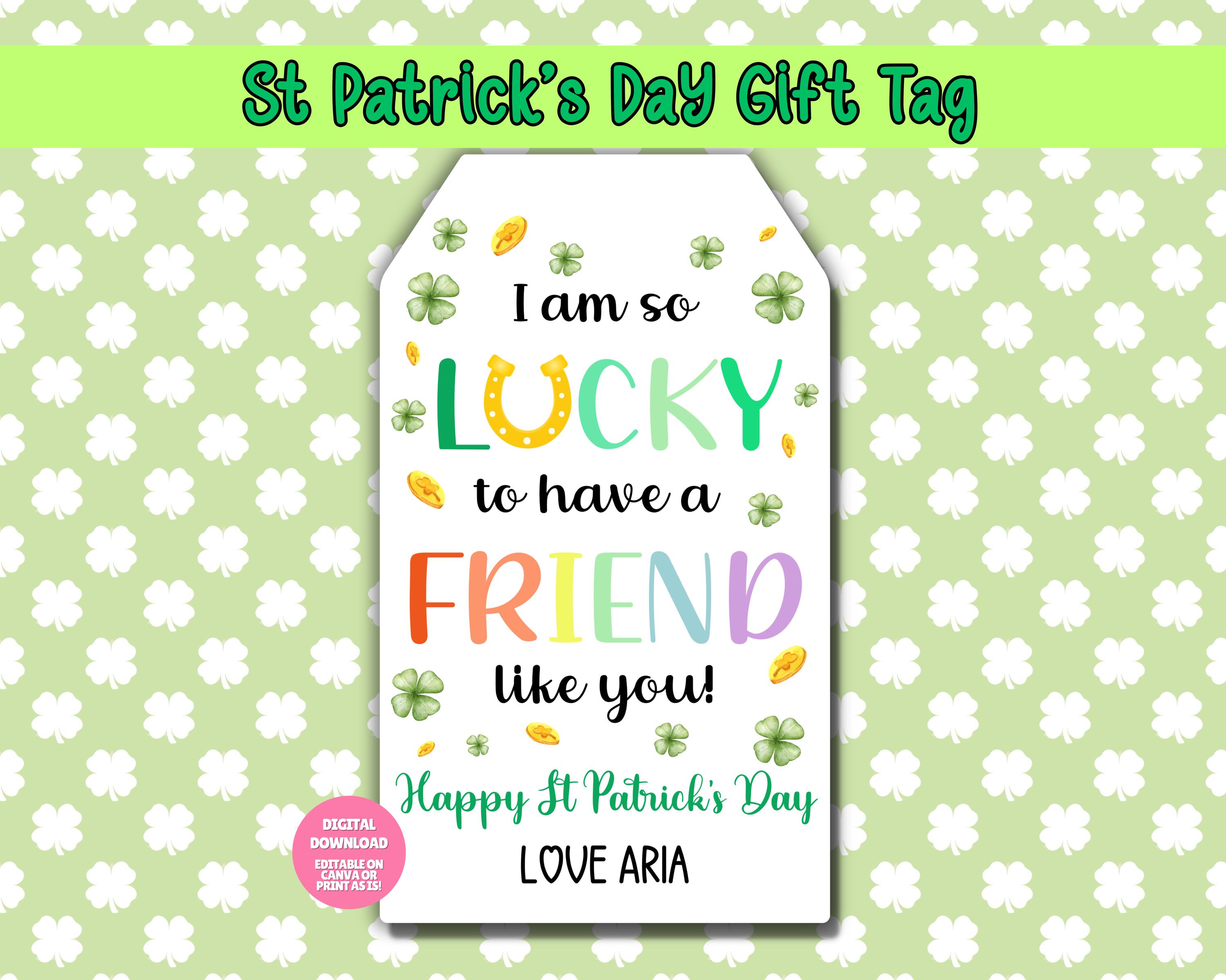 EDITABLE St Patrick's Gift Tag, St Patricks Day Gift, St Patricks Day ...