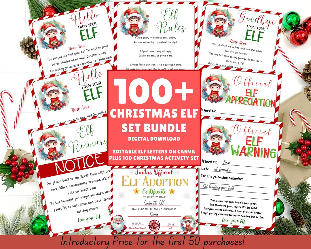 EDITABLE Elf Letter Set, Elf Welcome Letter, Elf Goodbye Letter, Elf ...