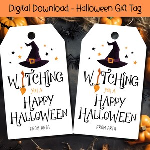 EDITABLE Halloween Gift Tag, Halloween Favor Tag, Trick or Treat Favor ...