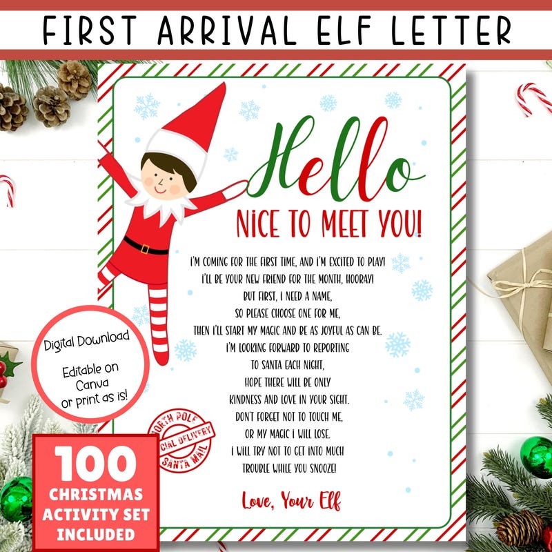 First Time Elf Arrival Letter - Etsy