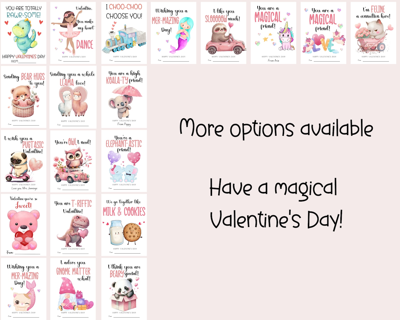 EDITABLE Printable Dog Valentine Cards, Classroom Valentines Day Cards ...