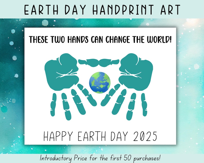 Earth Day Handprint Art, Earth Day Art for Kids, Earth Day Printable ...