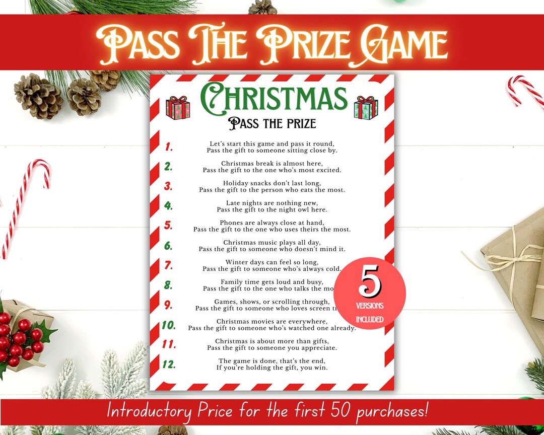 Christmas Pass the Prize, Christmas Pass the Present, Pass the Gift ...