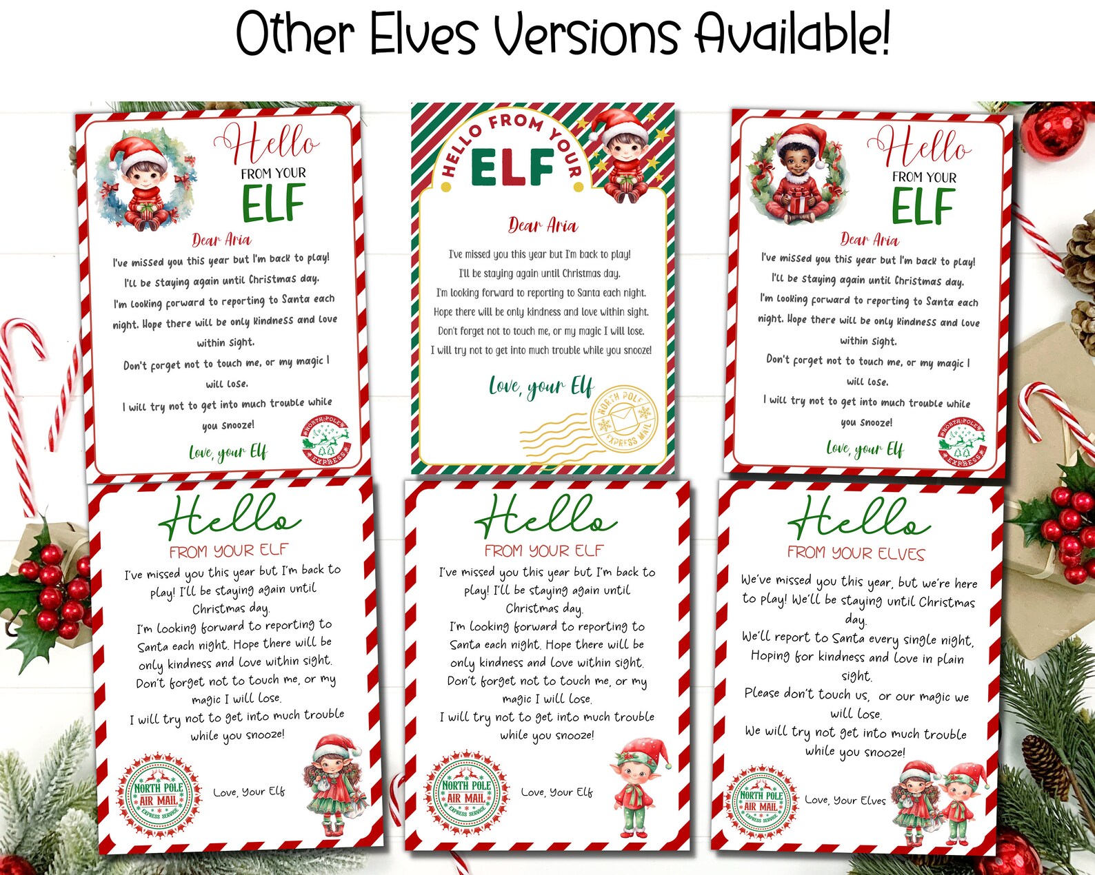 EDITABLE Elf Letters, Elf Welcome Letter, Elf Goodbye Letter, Elf Rules ...