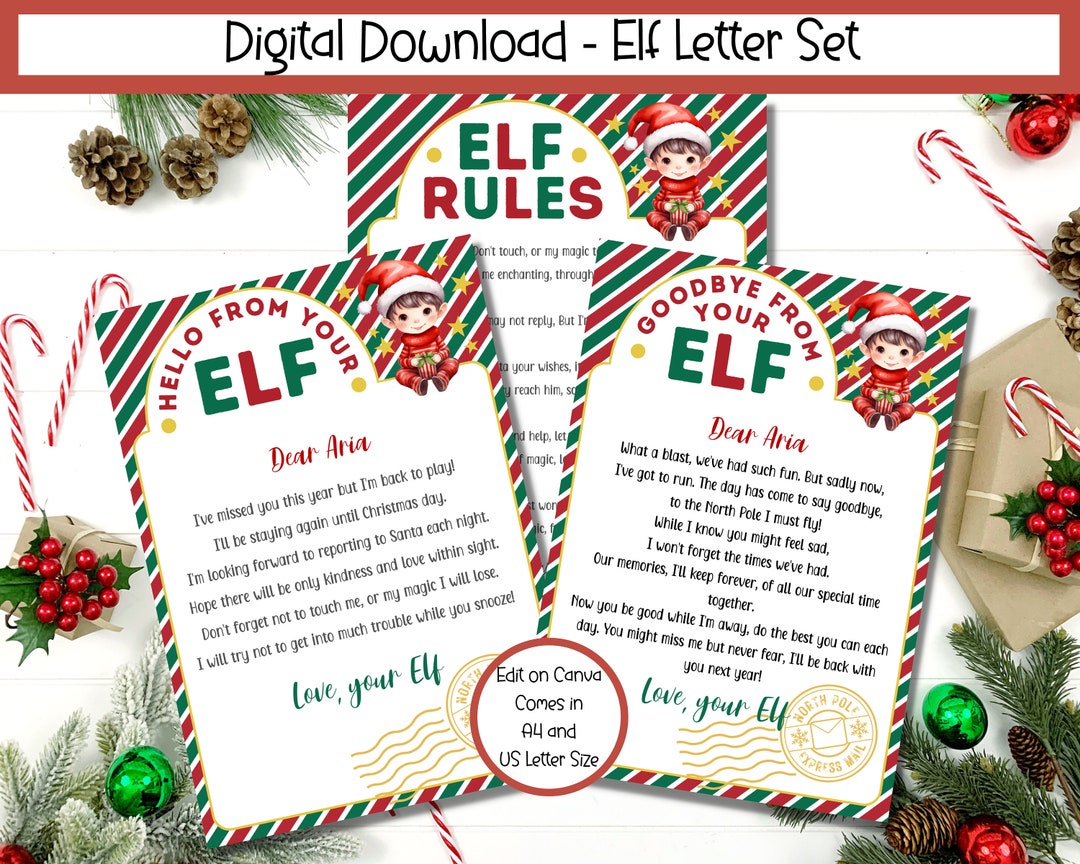 EDITABLE Elf Letter, Elf Welcome Letter, Elf Arrival Letter, Elf ...