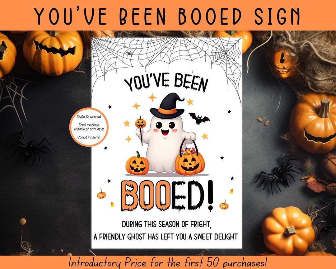EDITABLE You've Been Booed Printable, Boo Box Gift Tag, Boo Basket Tags ...