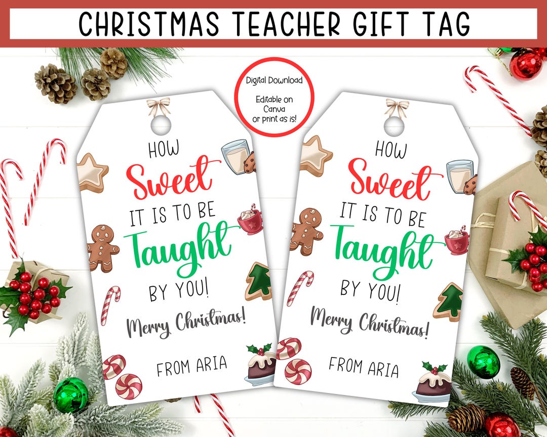 EDITABLE Christmas Teacher Appreciation Gift Tag, Christmas School Gift ...