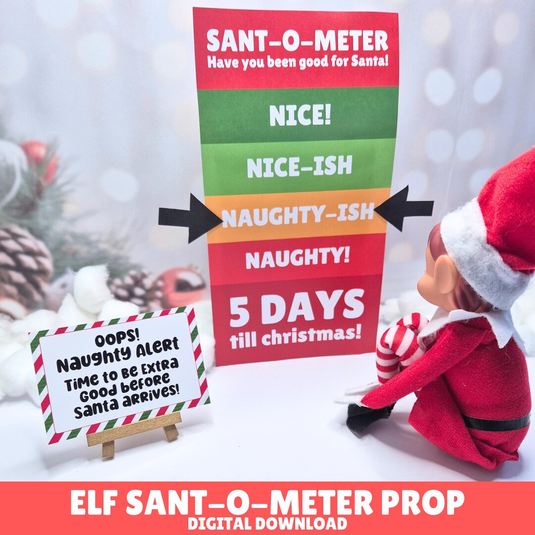 Cheeky Elf Prop, Naughty or Nice Meter Elf Prop Idea, Printable Elf Kit ...