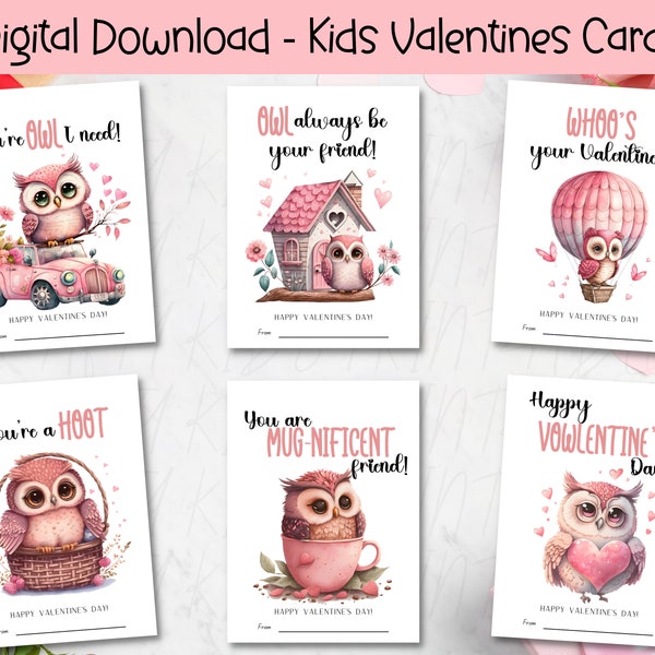Owl Valentine Card - Etsy