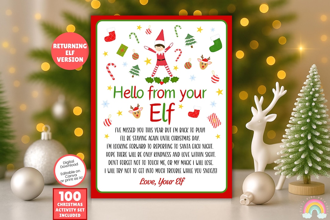 EDITABLE Elf Welcome Letter, Elf Arrival Letter, I'm Back Elf Letter ...