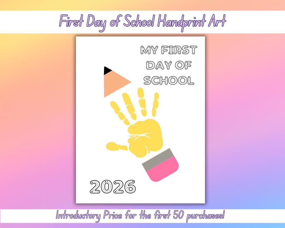 First Day of School Handprint Craft, Back to School Handprint Art ...