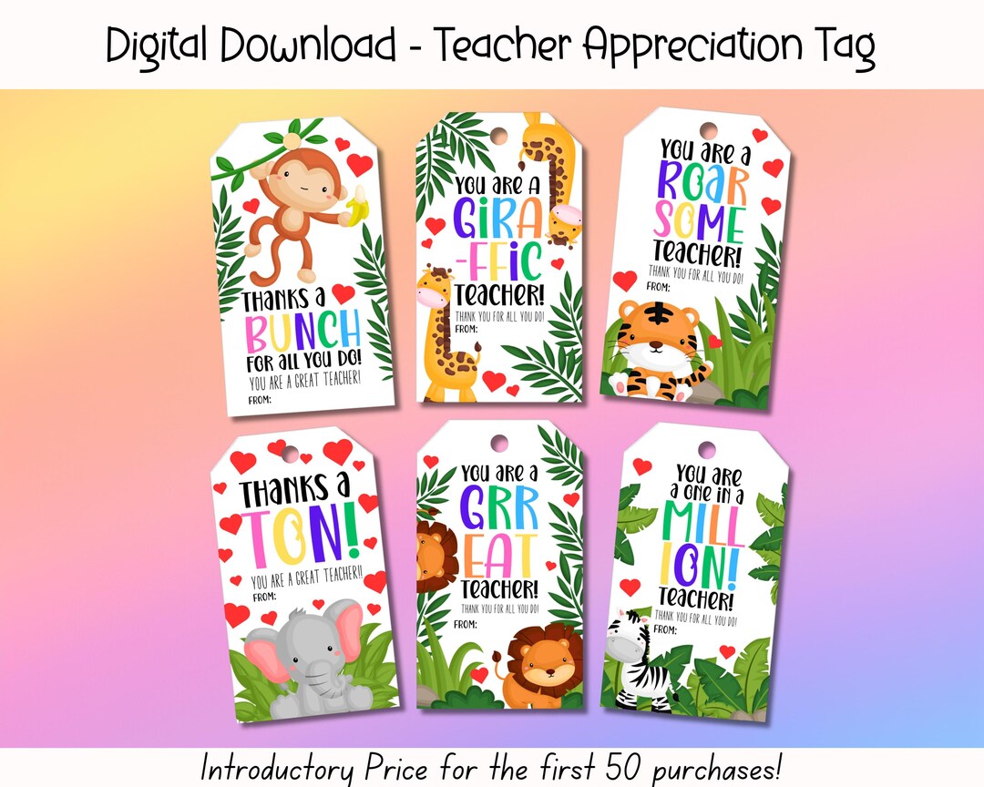 EDITABLE Teacher Appreciation Gift Tag, Staff Appreciation Gift Tag ...