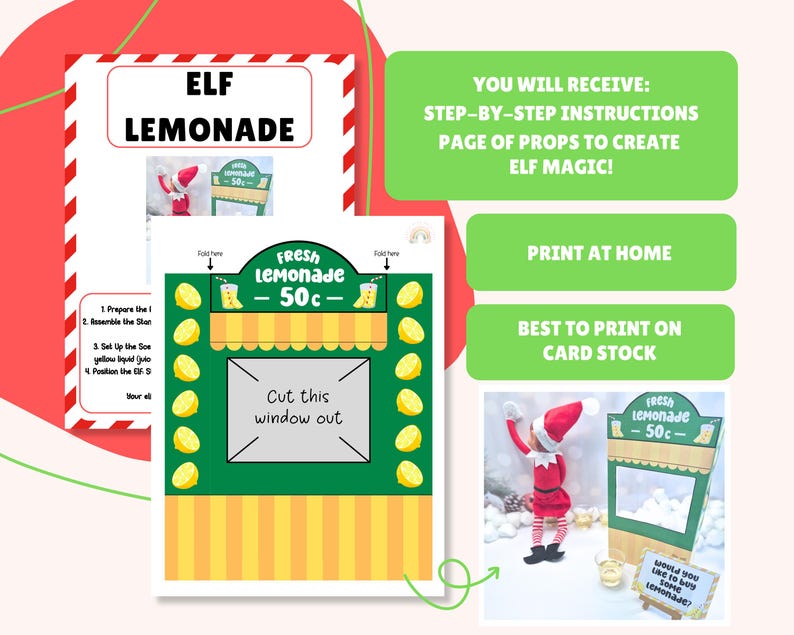 Elf Lemonade Stand Prop, Elf Prop Idea, Printable Elf Kit, Printable ...