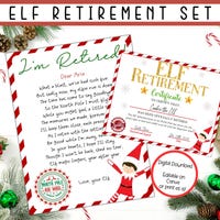 EDITABLE Elf Retirement Letter and Certificate, Elf Goodbye Letter, Elf ...