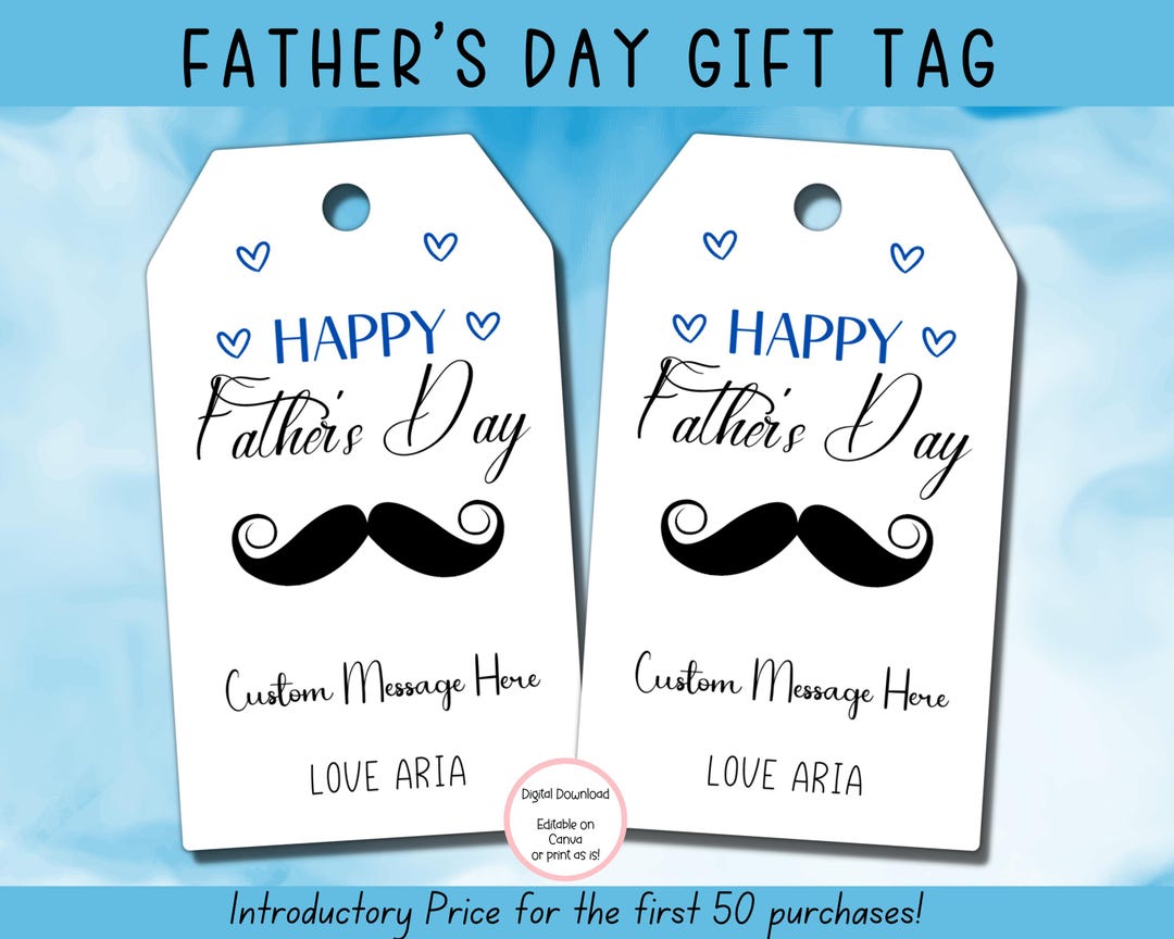 Father's Day Gift Tags, Happy Fathers Day, Printable Fathers Day Favor ...