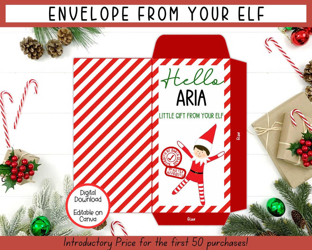 EDITABLE Elf Envelopes, Envelope for Elf Arrival Letter, Envelope Elf ...