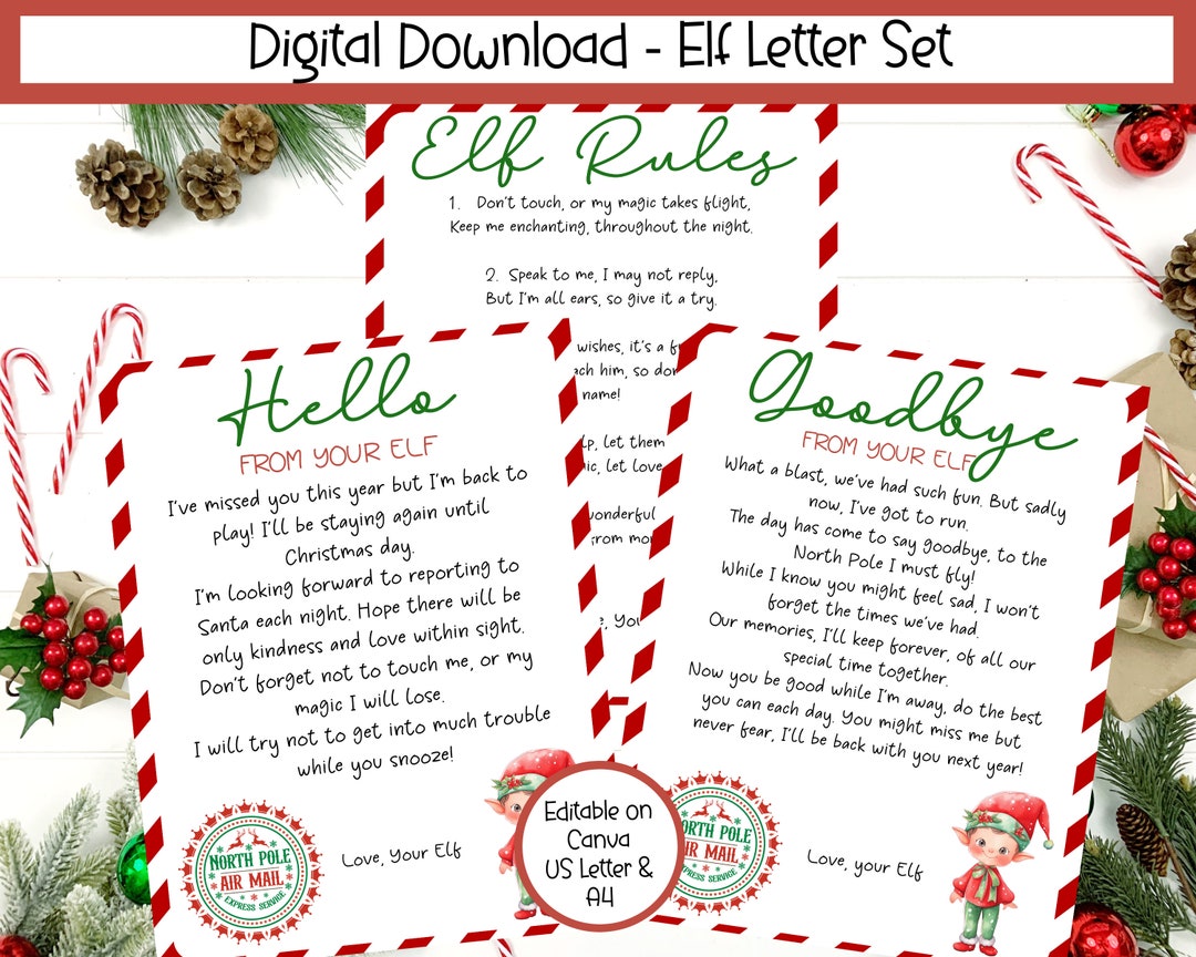 EDITABLE Elf Letter, Elf Welcome Letter, Elf Arrival Letter, Elf ...