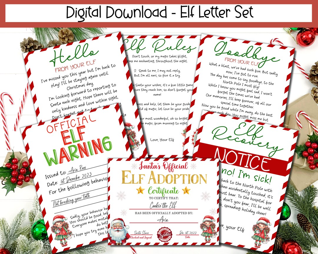EDITABLE Elf Letter Set, Girl Elf Welcome Letter, Elf Goodbye Letter ...