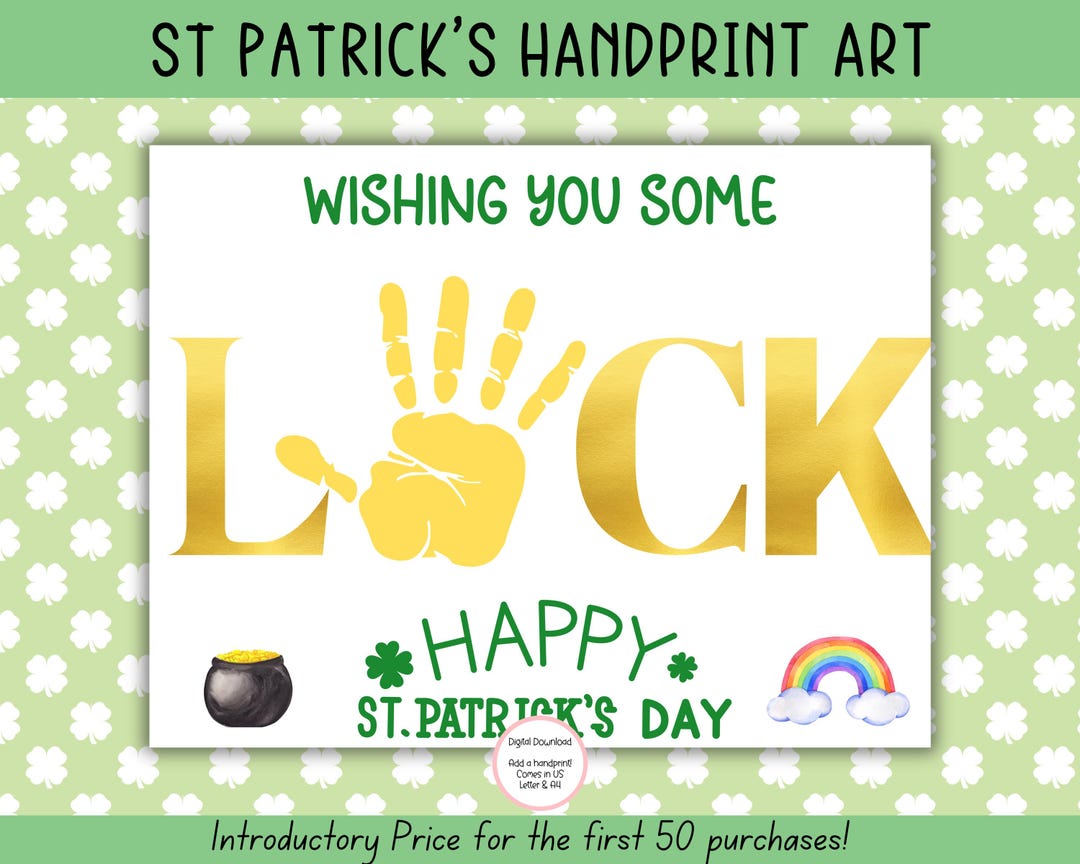 St Patrick's Day Handprint Art, Luck St Patrick's Day Handprint Craft ...