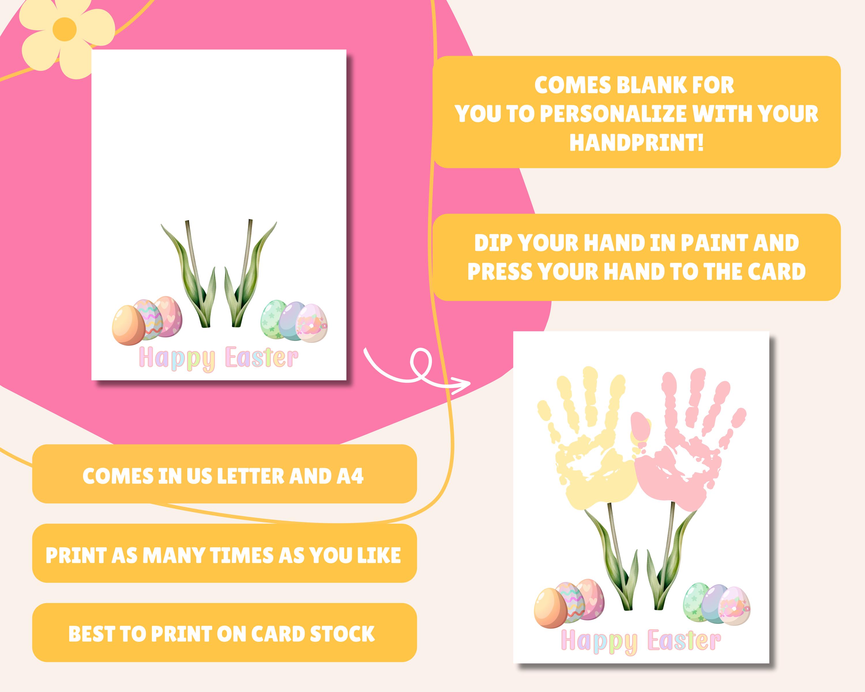 Easter Handprint Art, Flower Easter Craft, Handprint Art, DIY Easter ...
