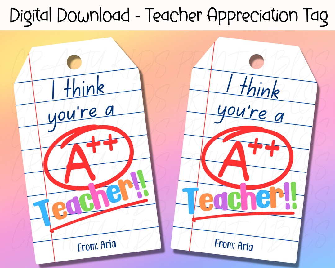 Teacher Appreciation Gift Tag, Staff Appreciation Gift Tag, Teacher ...